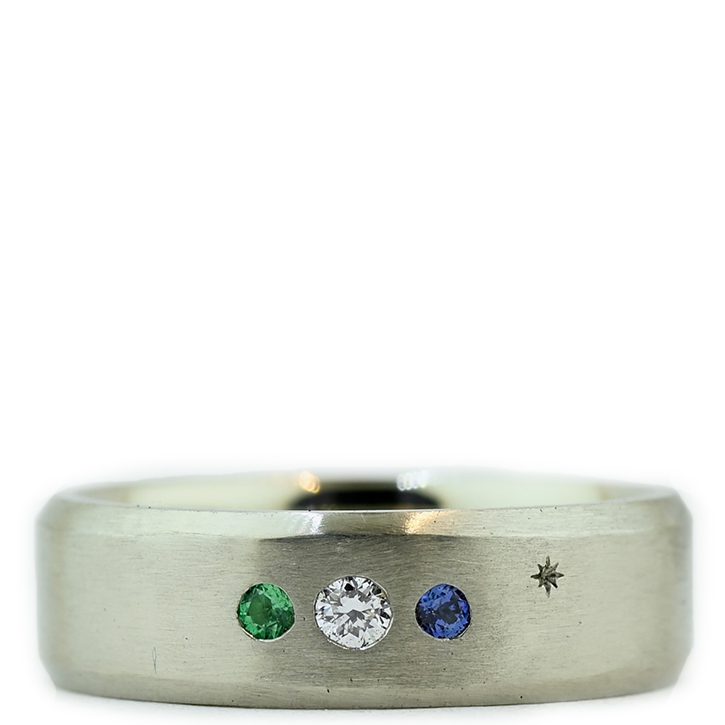 Flush Set Diamond Men's Ring | Abby Sparks Jewelry